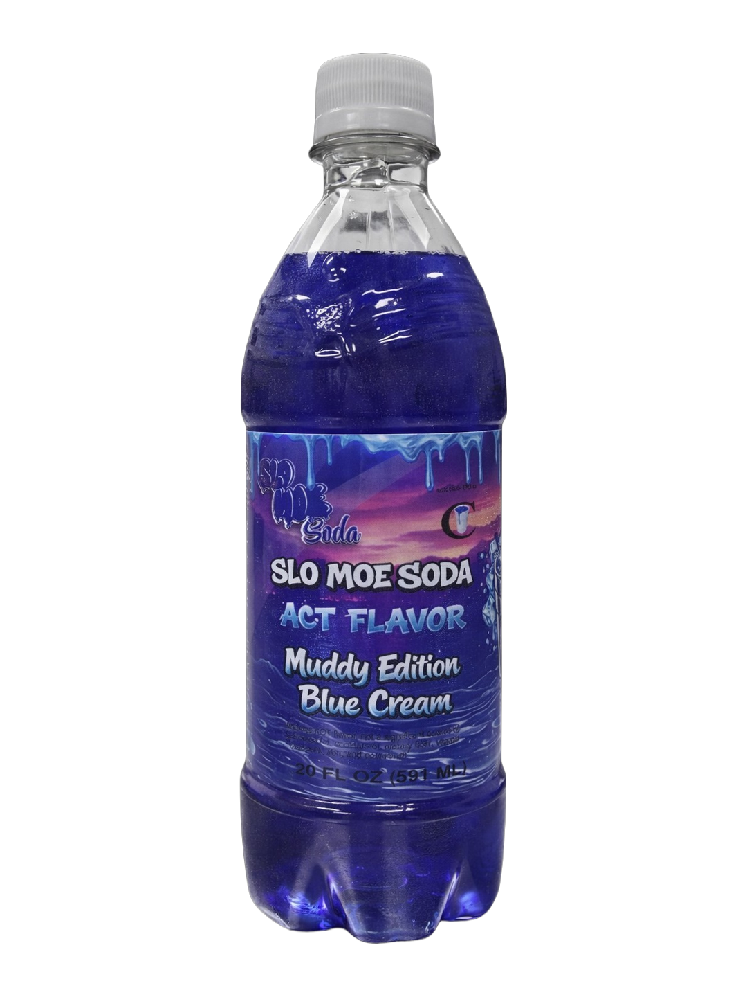 Blue Cream w/ ACT Flavor Soda - Muddy Edition – Slo Moe Sodas